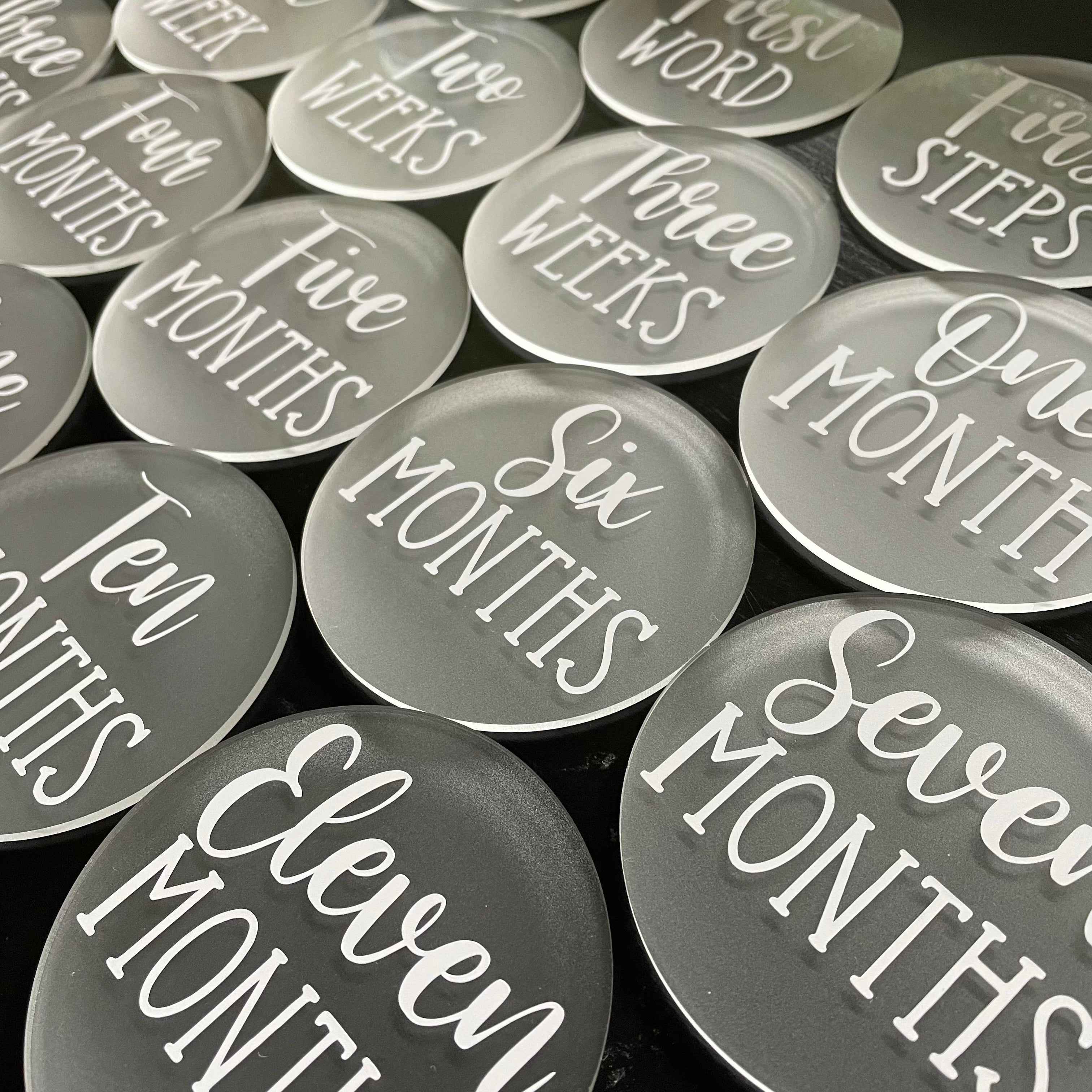 Acrylic Baby Milestone Discs – Em + Kat Creations